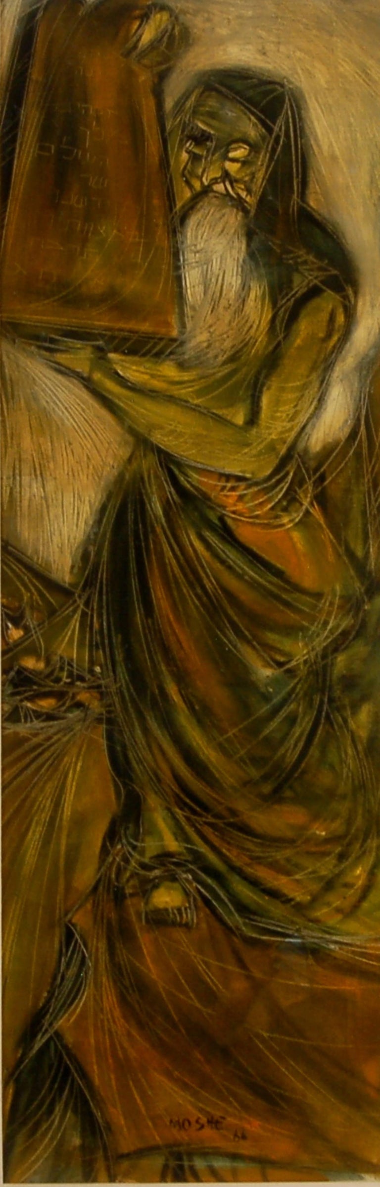 Moshe Katz - Moses Receiving The Tables of the Law at 1stDibs