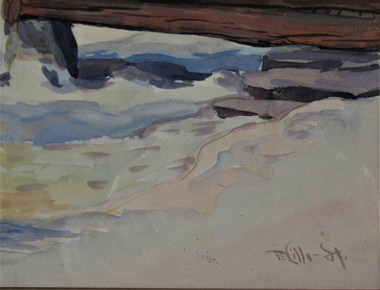 Paul Lilo Stenberg - Winter Landscape, with Woman and Cat For Sale at ...