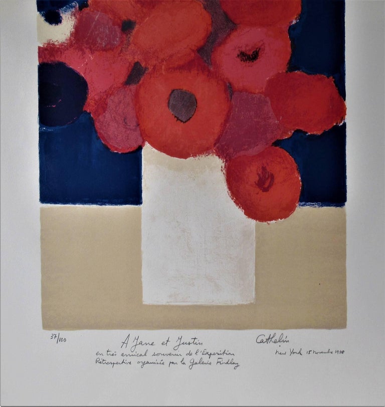 Bernard Cathelin - Flowers in a Vase For Sale at 1stDibs
