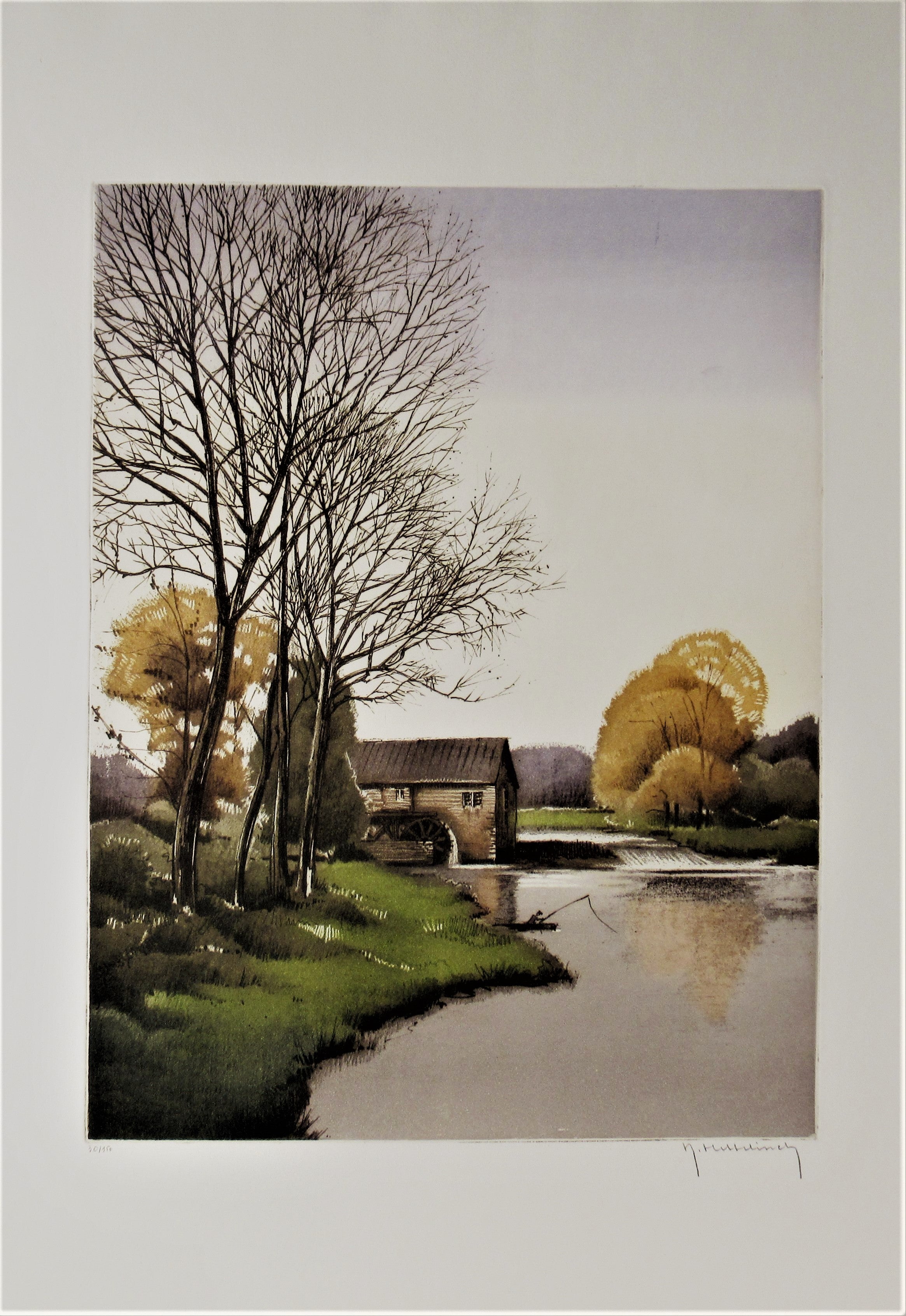 Roger Hebbelinck - Landscape with Pond For Sale at 1stDibs