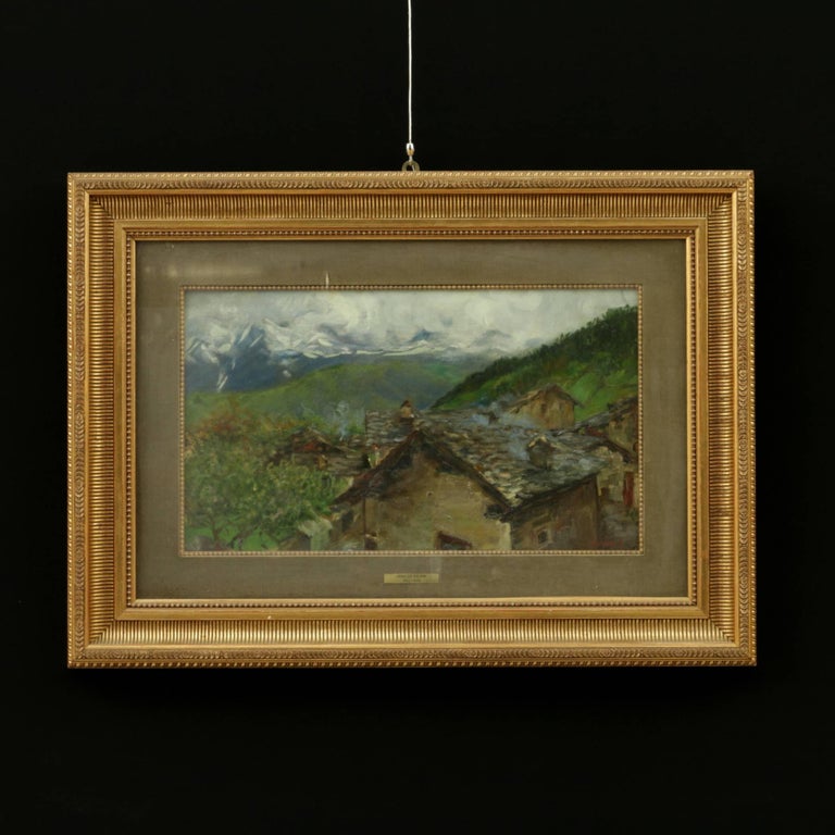 Arnoldo Soldini - Oil on Cardboard by Arnoldo Soldini Country Glimpse ...