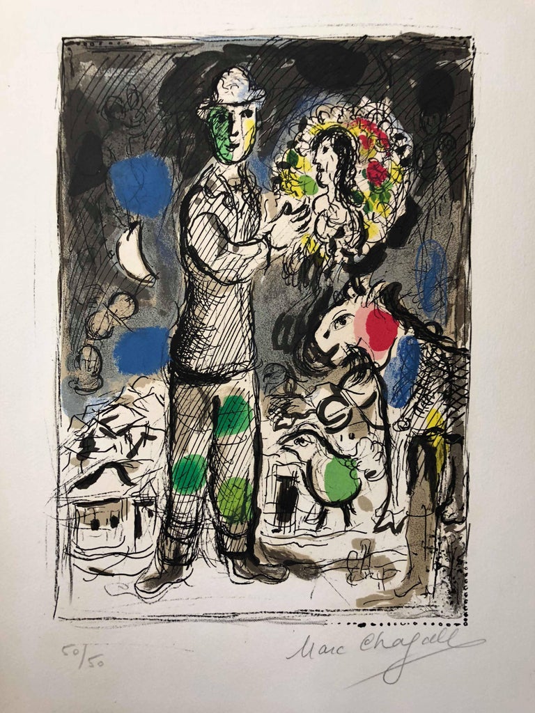 Marc Chagall - Paysan au Bouquet (Peasant with Flowers) at 1stDibs