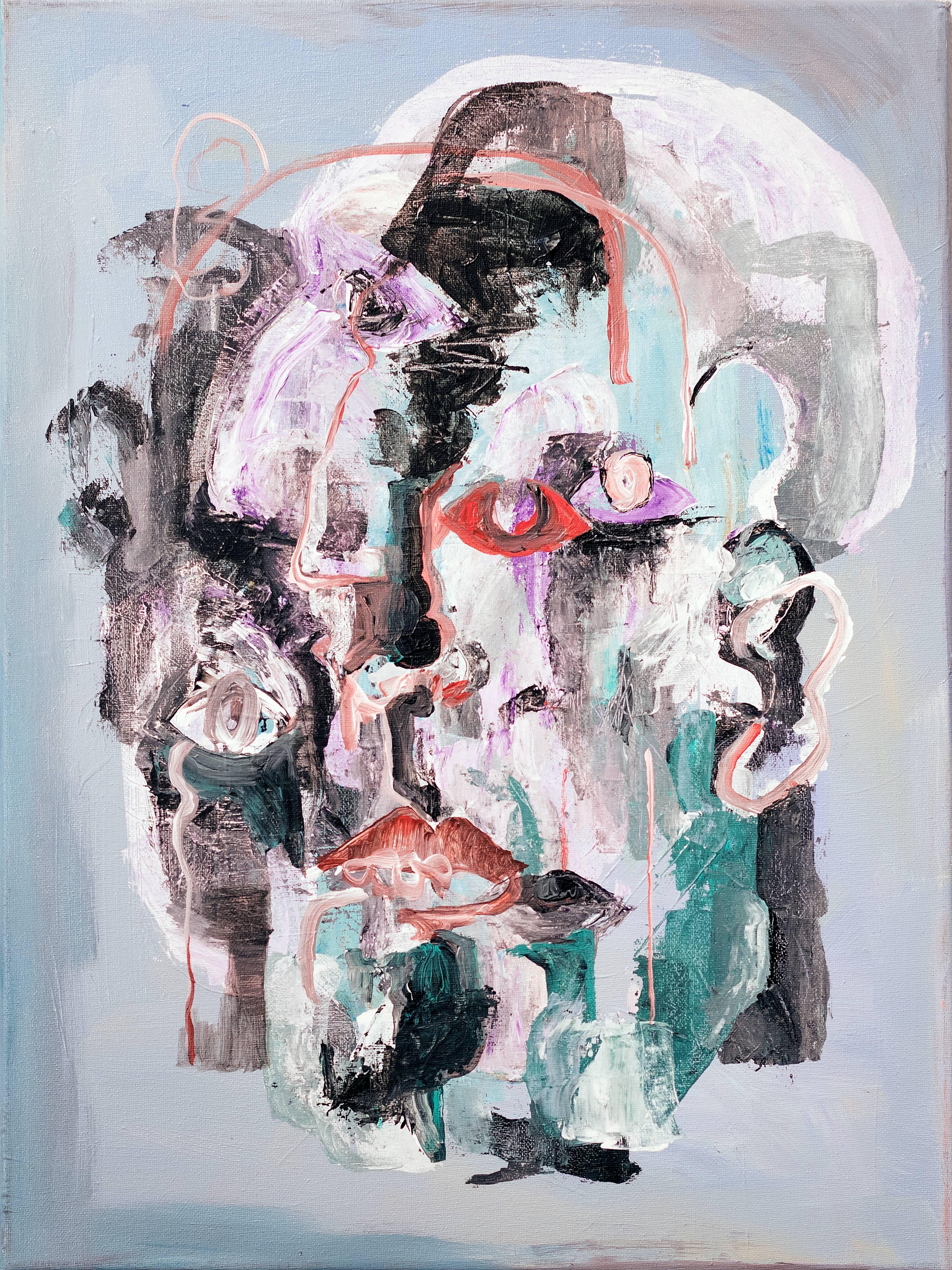 Jongmin Joy Kim - Self-Portrait (Blue) For Sale at 1stDibs