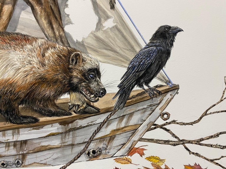 Thomas Broadbent - "Refugees" contemporary surrealist painting moose ...