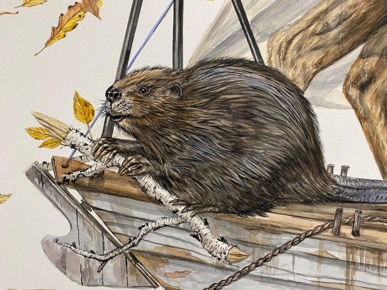 Thomas Broadbent - "Refugees" contemporary surrealist painting moose ...