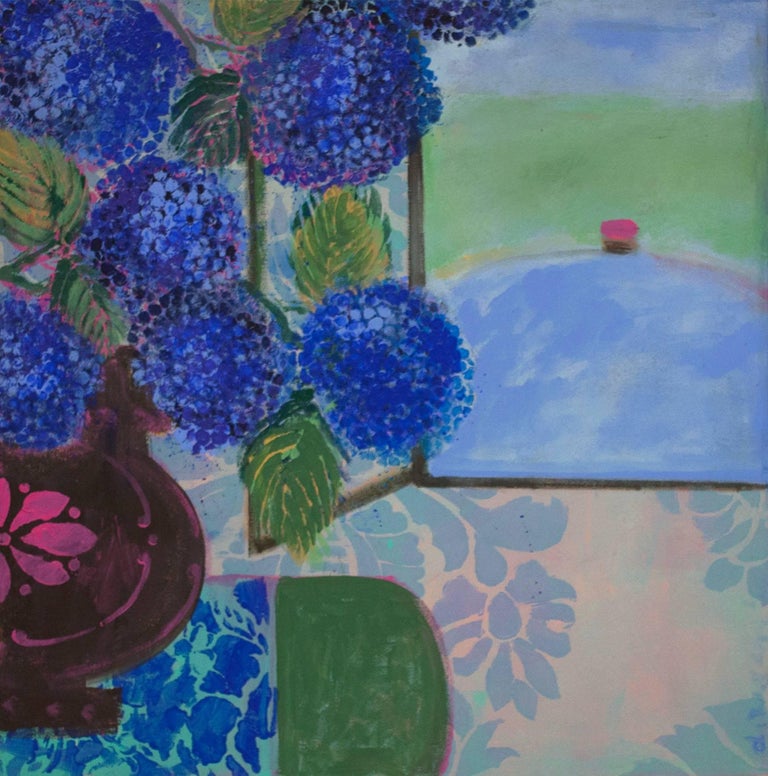 Denise Regan - Denise Regan "Favorite Blue Flowers" Oil Painting on ...