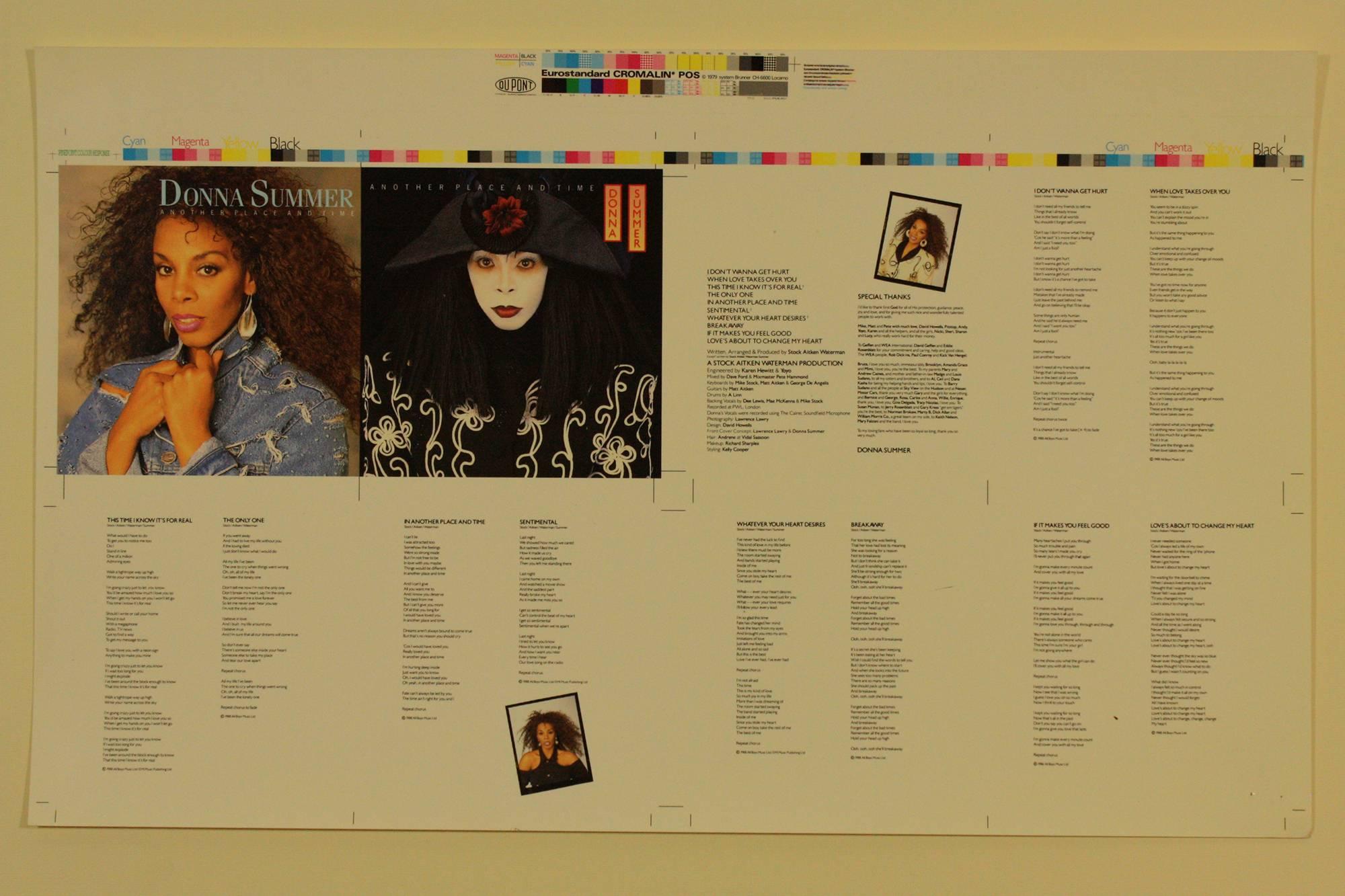 Unknown - Donna Summer Original Production Artwork Another Place and ...