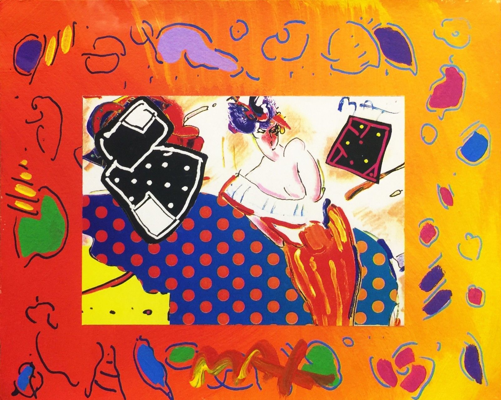 Peter Max - PETER MAX Original Signed PAINTING BLUSHING BEAUTY Profile ...