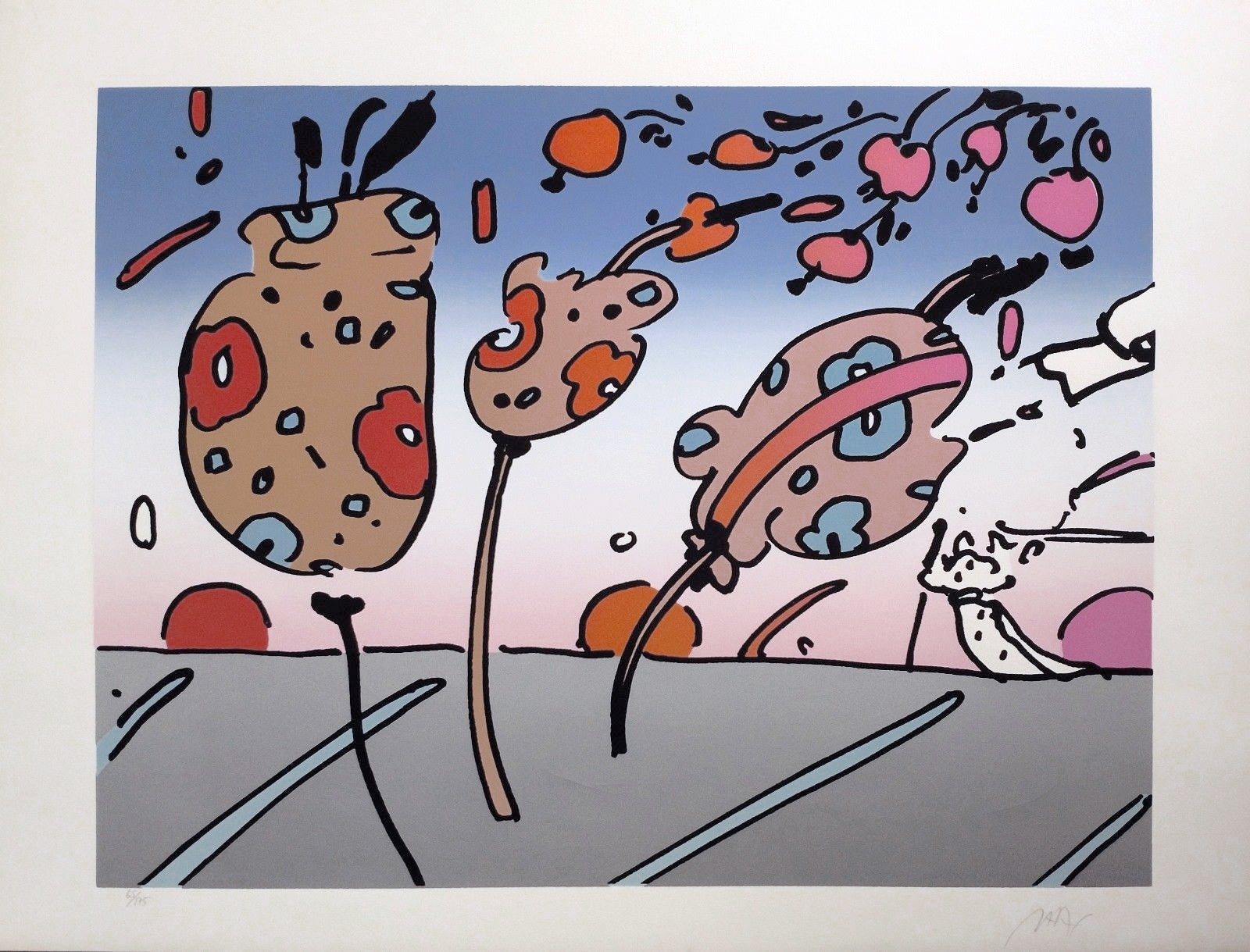Peter Max - Sun and Moon Landscape For Sale at 1stDibs