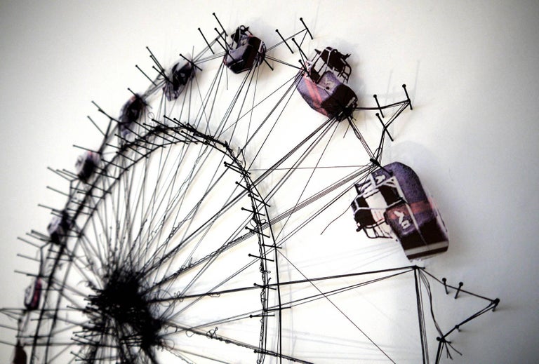 Debbie Smyth - Ferris Wheel -experimental monochromatic thread and pins ...
