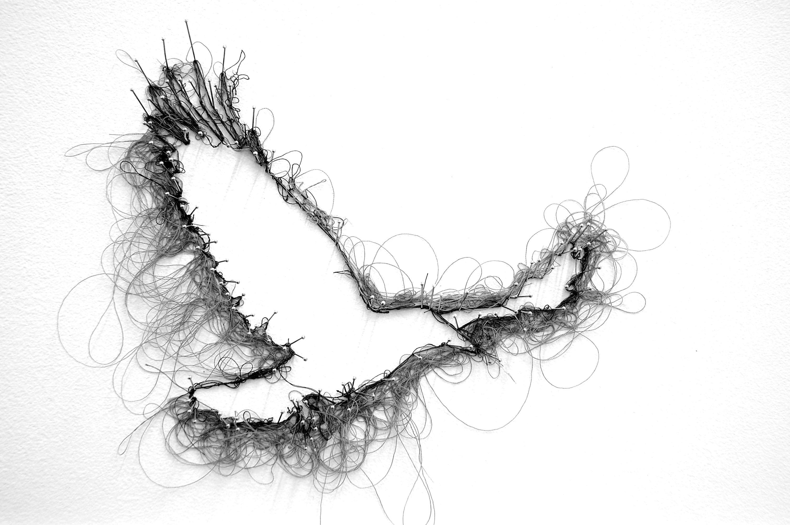 Debbie Smyth - Reach for the Stars - contemporary monochromatic thread and pins artwork For Sale ...