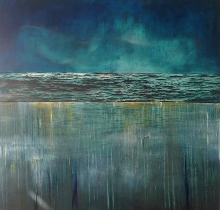 Simon Ledson - Tidescape – Blue Drag - contemporary abstract blue surf ...