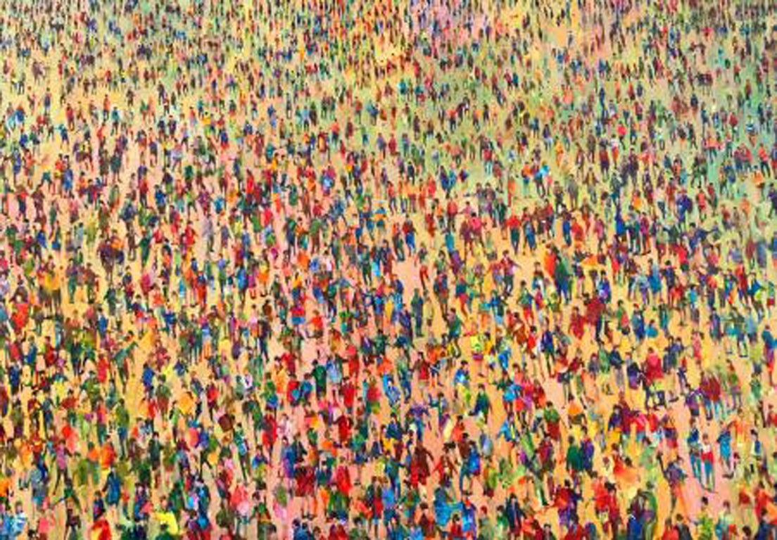 Julia Whitehead - Holiday - contemporary beach landscape people oil ...