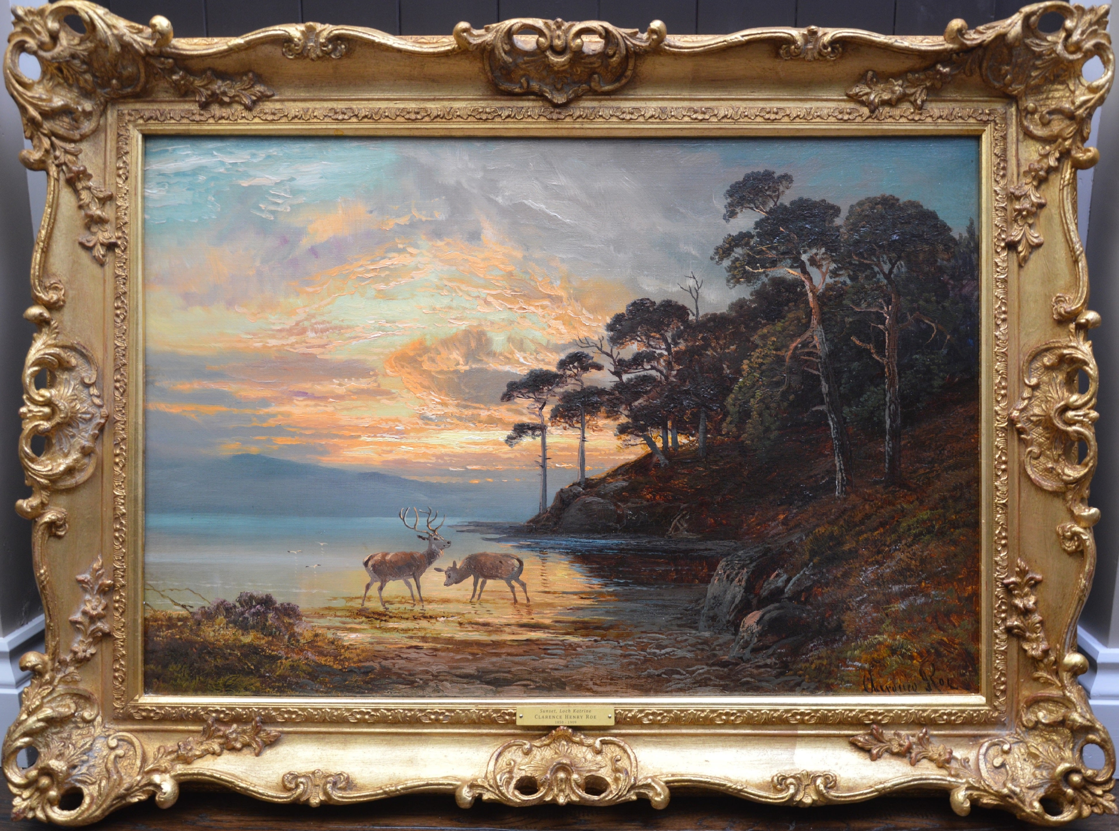 Clarence Roe - Large Victorian Scottish Highlands Oil Painting - Cattle ...