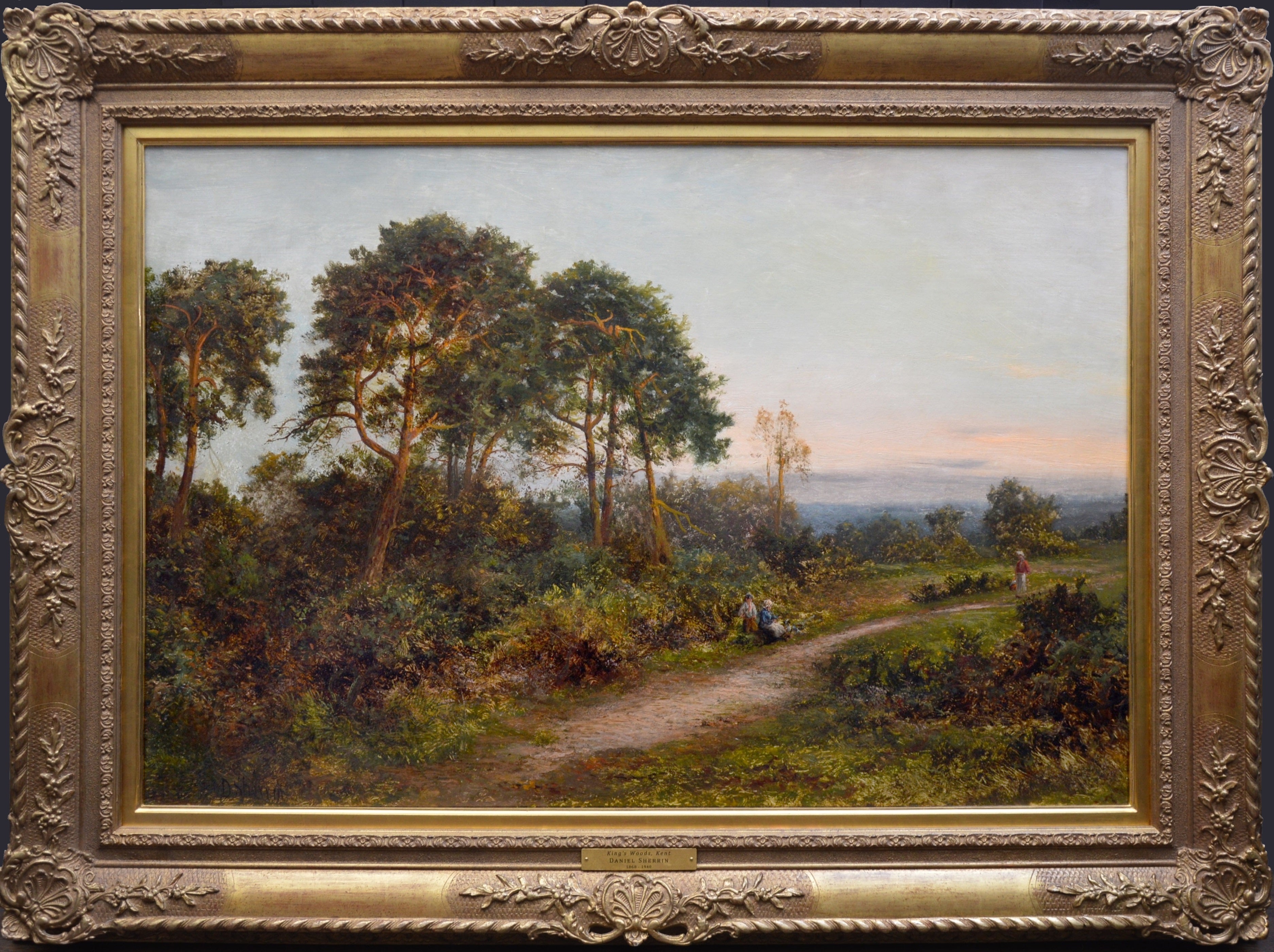 Daniel Sherrin - Golden Rays of Autumn - 19th Century Landscape Oil ...