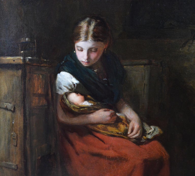 Frank Holl RA - Little Mother - 19th Century Social Realism Oil ...