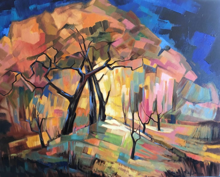 Jori Duran - Fire in The Landes forest, expressionist landscape ...