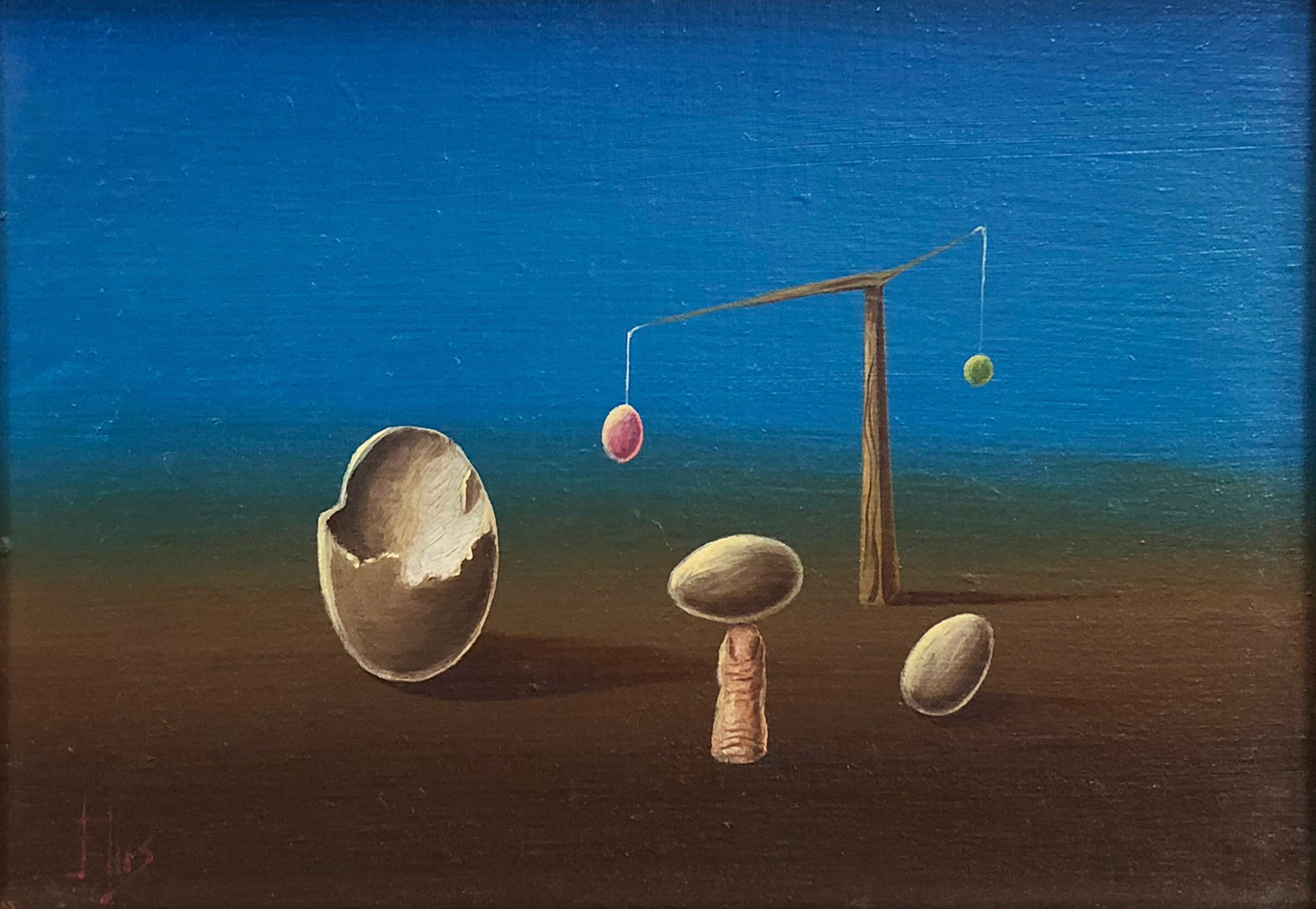 Celina Hinojosa - Latin American Surrealist Landscape with Chess Board ...