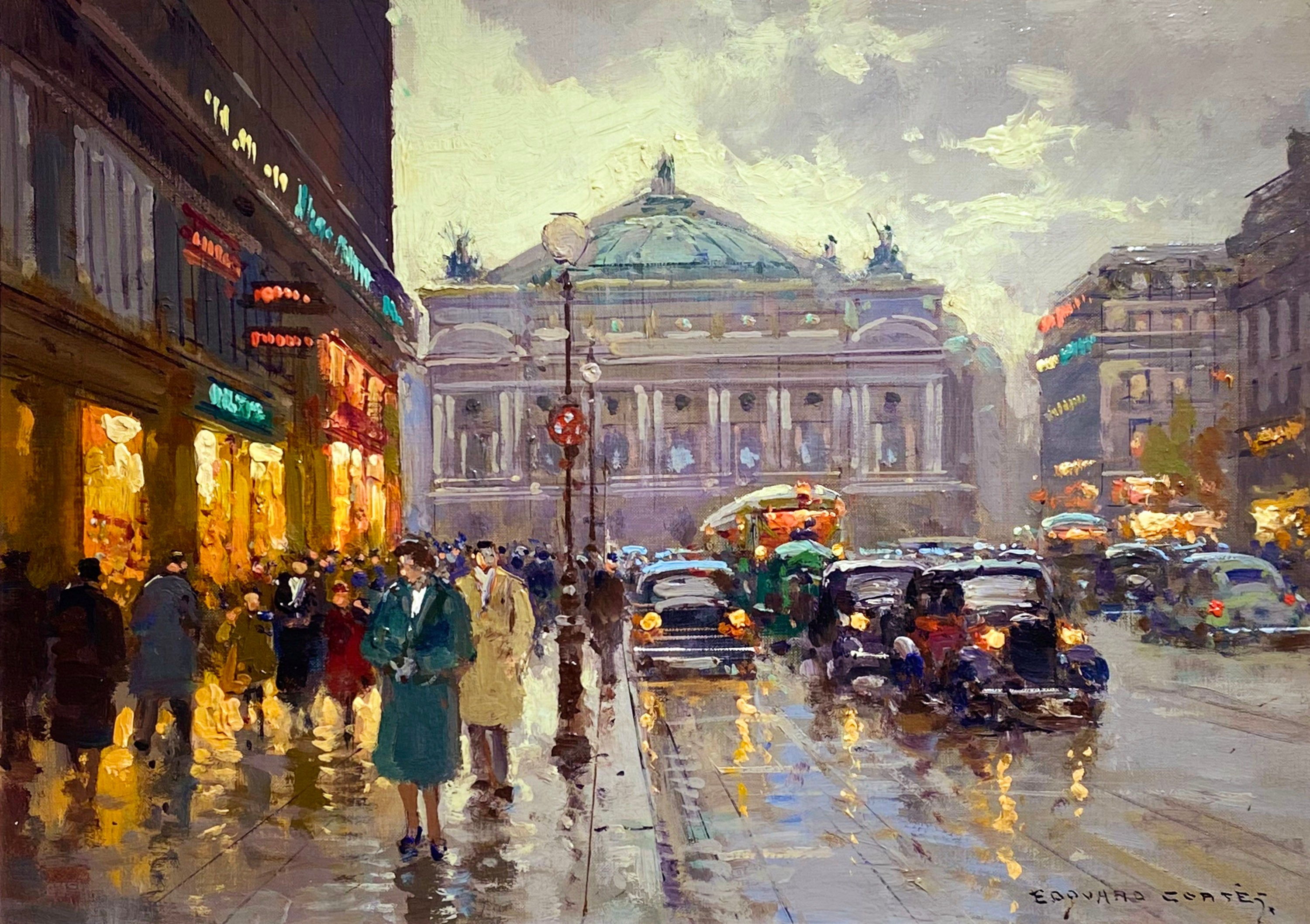 Édouard Leon Cortès - "Boulevard de la Madeleine", Oil on Canvas of ...