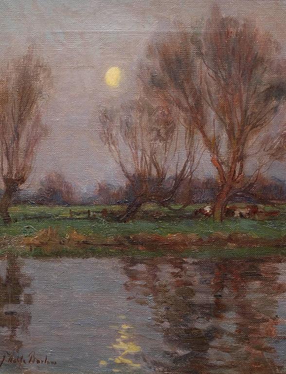 John Noble Barlow - Moonrise Pasture at 1stDibs