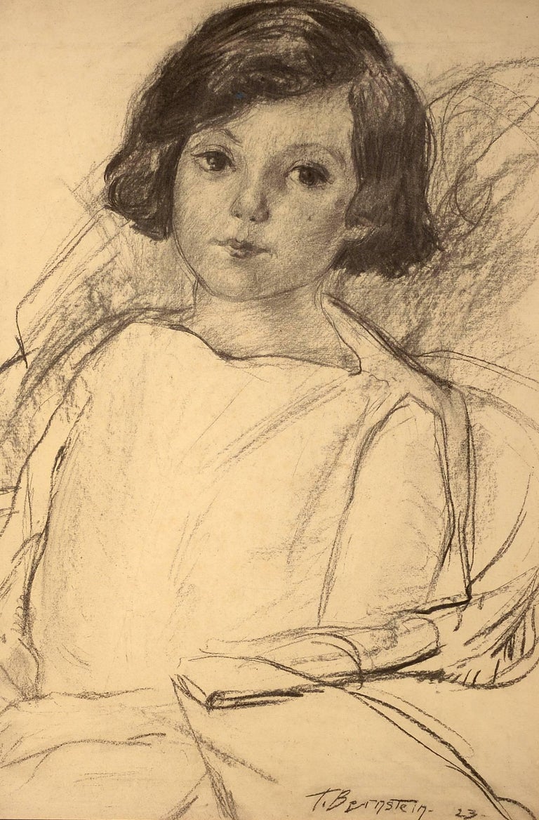 Theresa Bernstein - "Young Girl Seated," Theresa Bernstein, charcoal ...