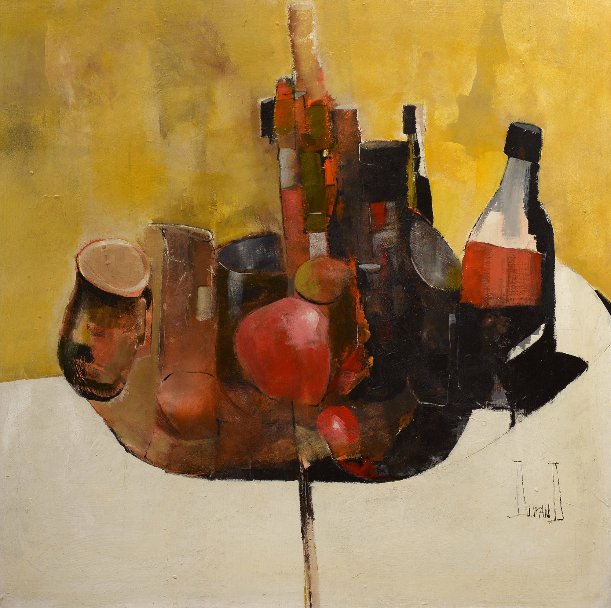 Robert Henry Hurdle RWA - Flowers in Vase Abstracted Expressionism ...