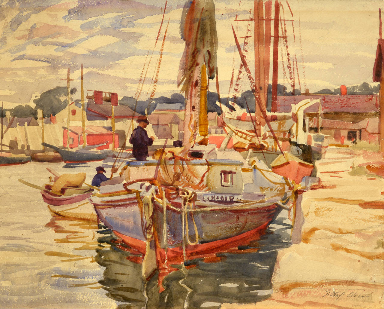 Joseph Olaf Olson - At Harbor at 1stDibs | olaf olson, olaf chalk ...