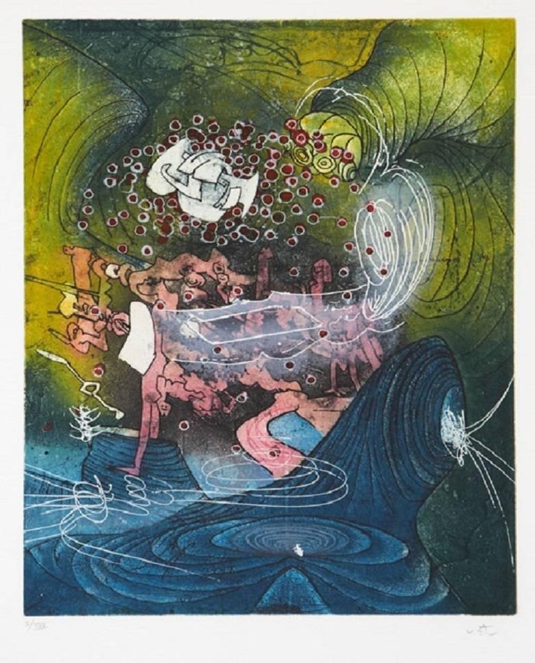 Roberto Matta - Ombre Femelle 1983 Matta Etching Framed For Sale at 1stDibs