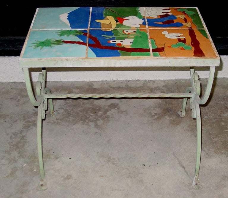 Unknown - "SCENIC ART TILE TABLE" ART TILE TABLE 1930s Mexican Themed ...