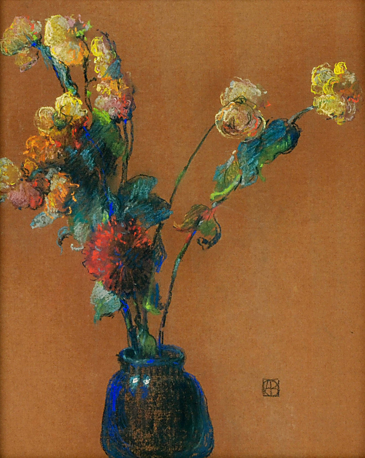 Leon Dabo - Abstraction avec un Zinnia For Sale at 1stDibs