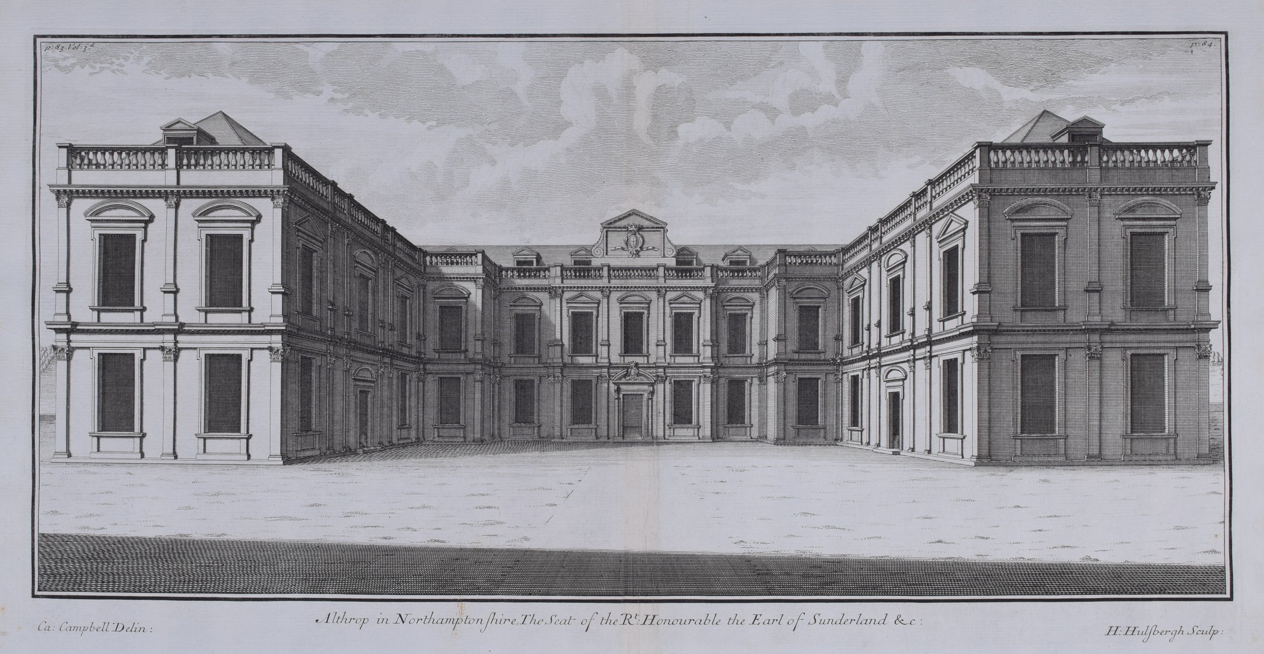 Colen Campbell - 18th C. Architectural Engraving from "Vitruvius ...
