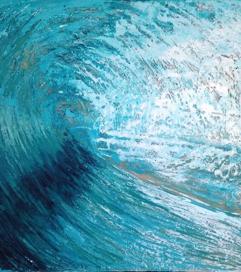 Jim Inzero - Glass Wave, Expressionist Seascape Painting For Sale at ...