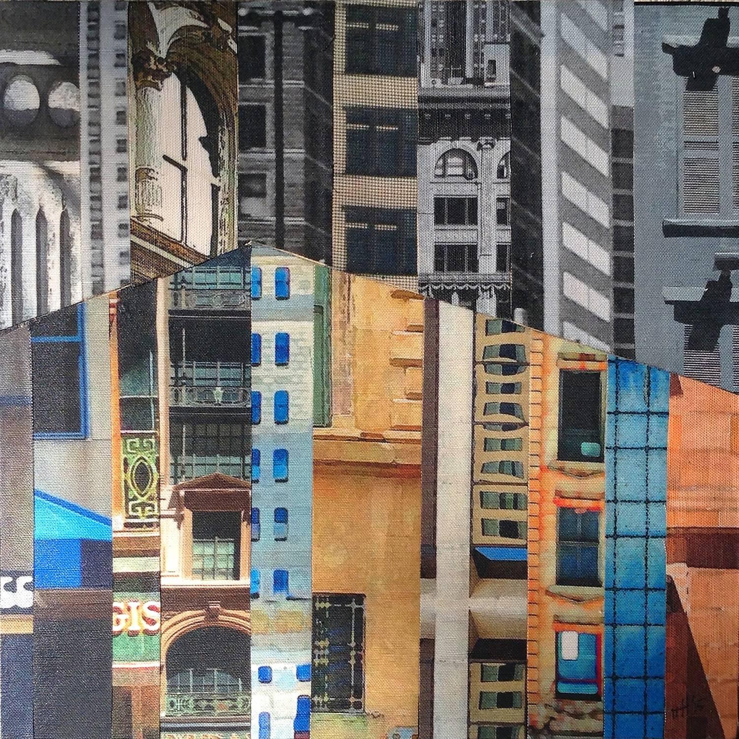 Marilyn Henrion - Patchwork City 15, Mixed Media on Wood For Sale at ...