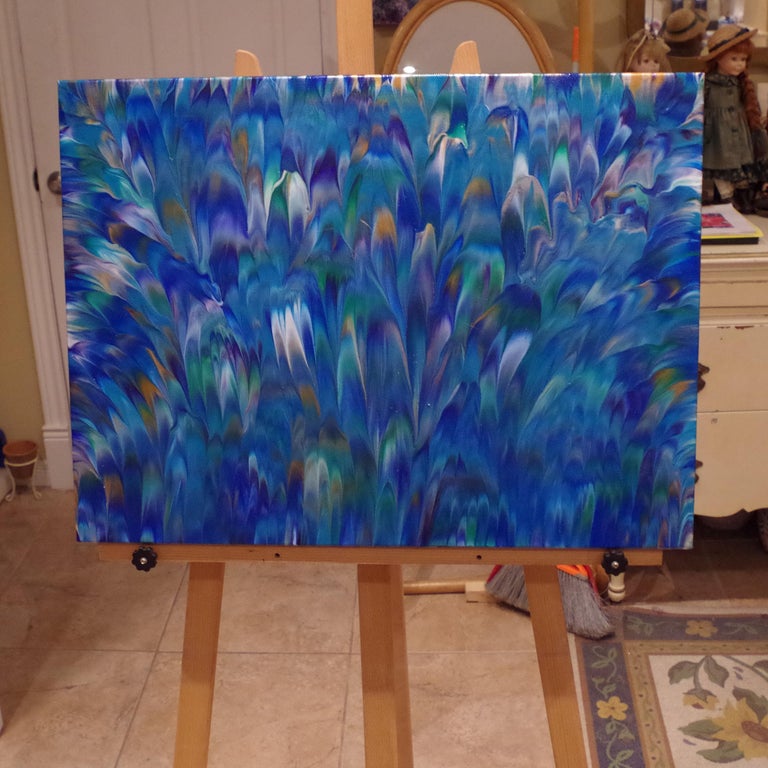 Alexandra Romano - Peacock II, Original Textured Feathers, Painting ...