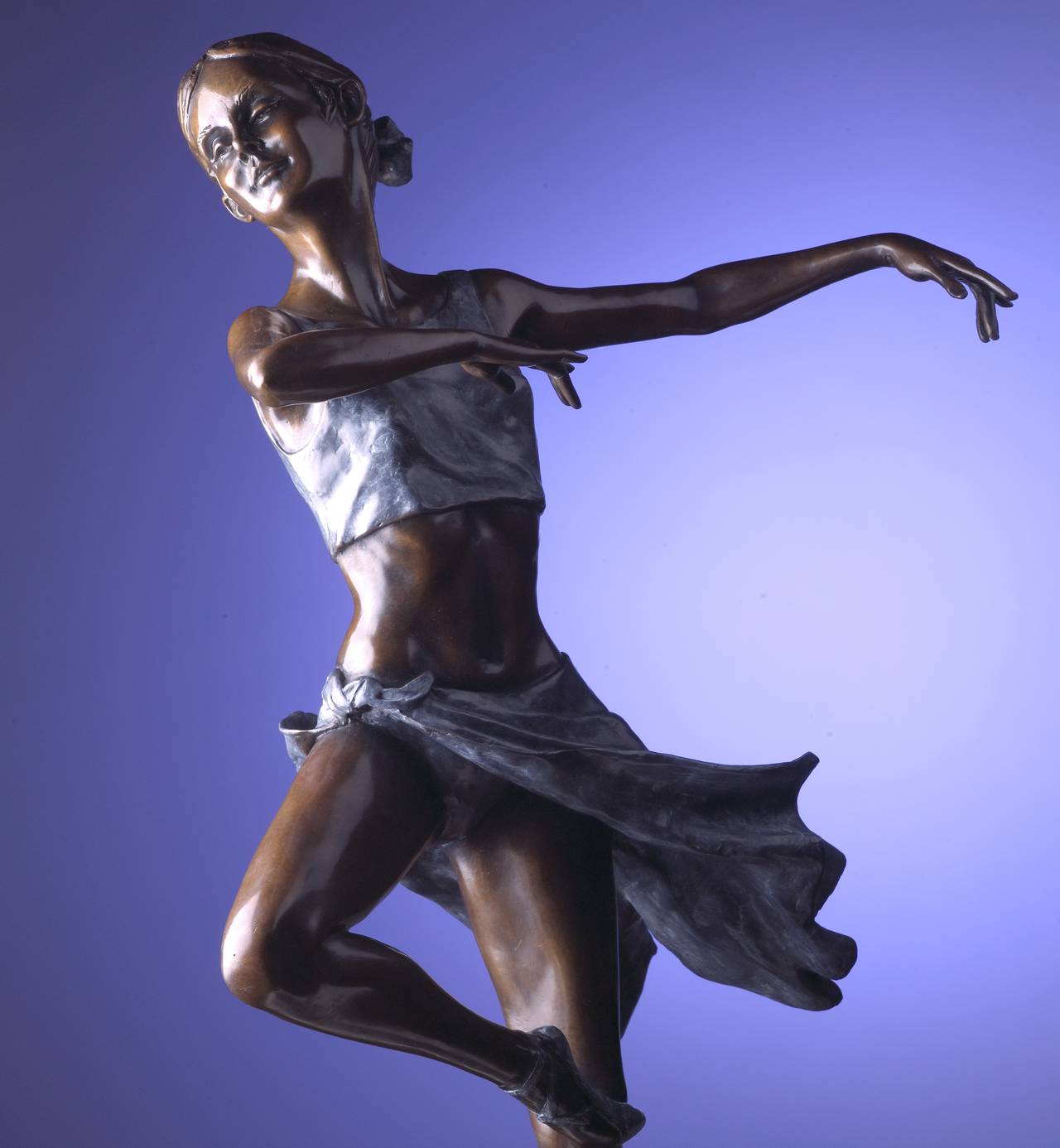 Benson Landes - Pirouette. A bronze sculpture of an elegant ballet ...