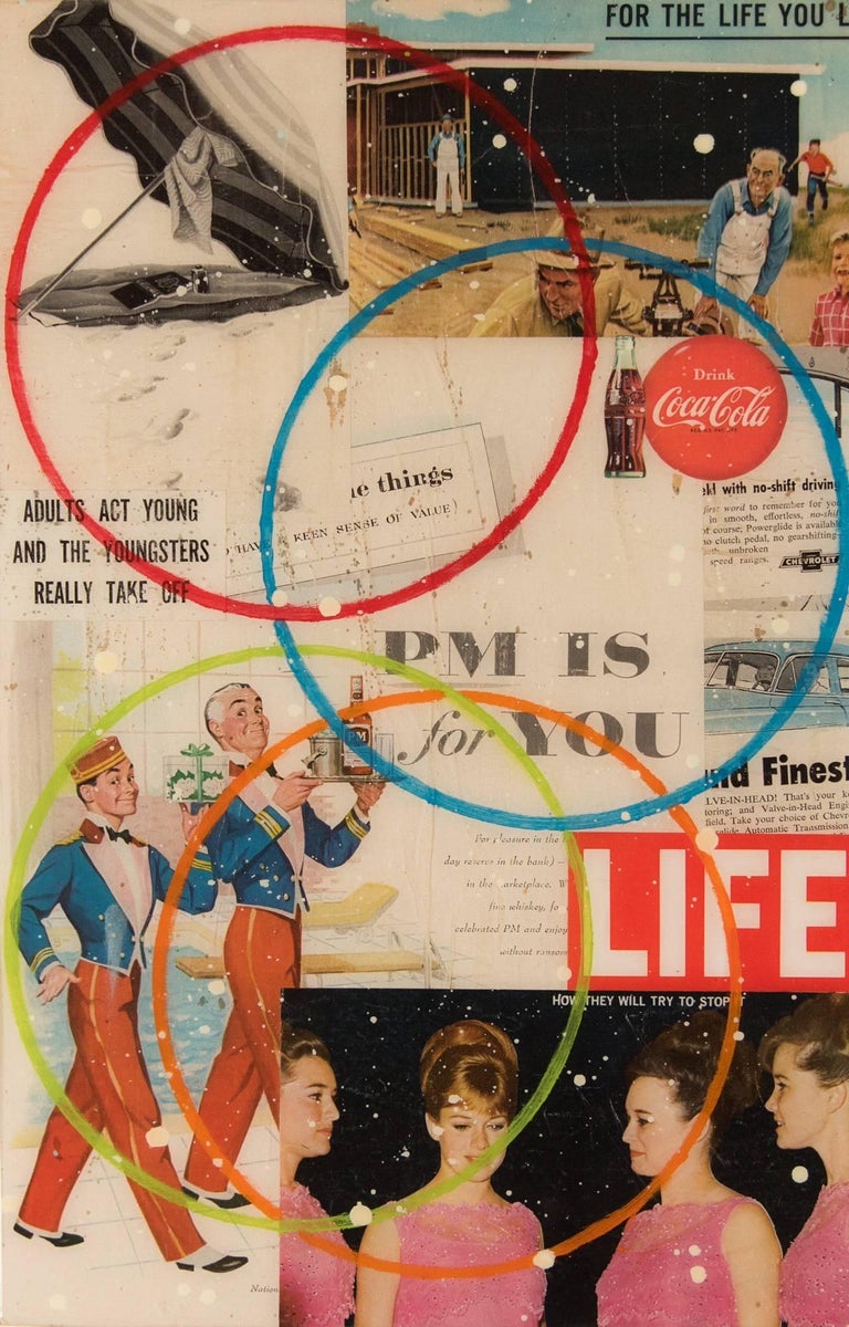 John Joseph Hanright - For You, Pop Art Collage and Painting on Vintage ...