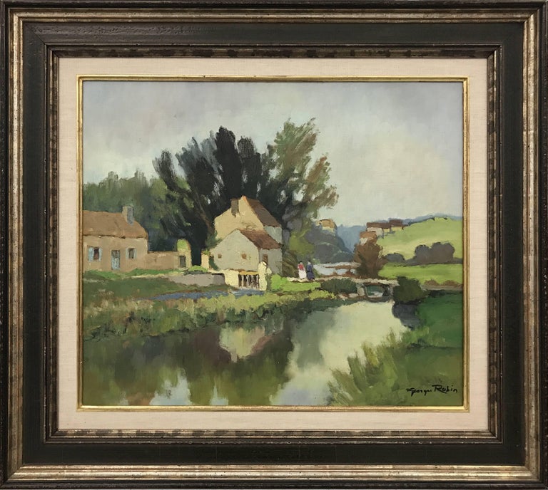 Georges Charles Robin - 20th Century Impressionist River Landscape Oil ...