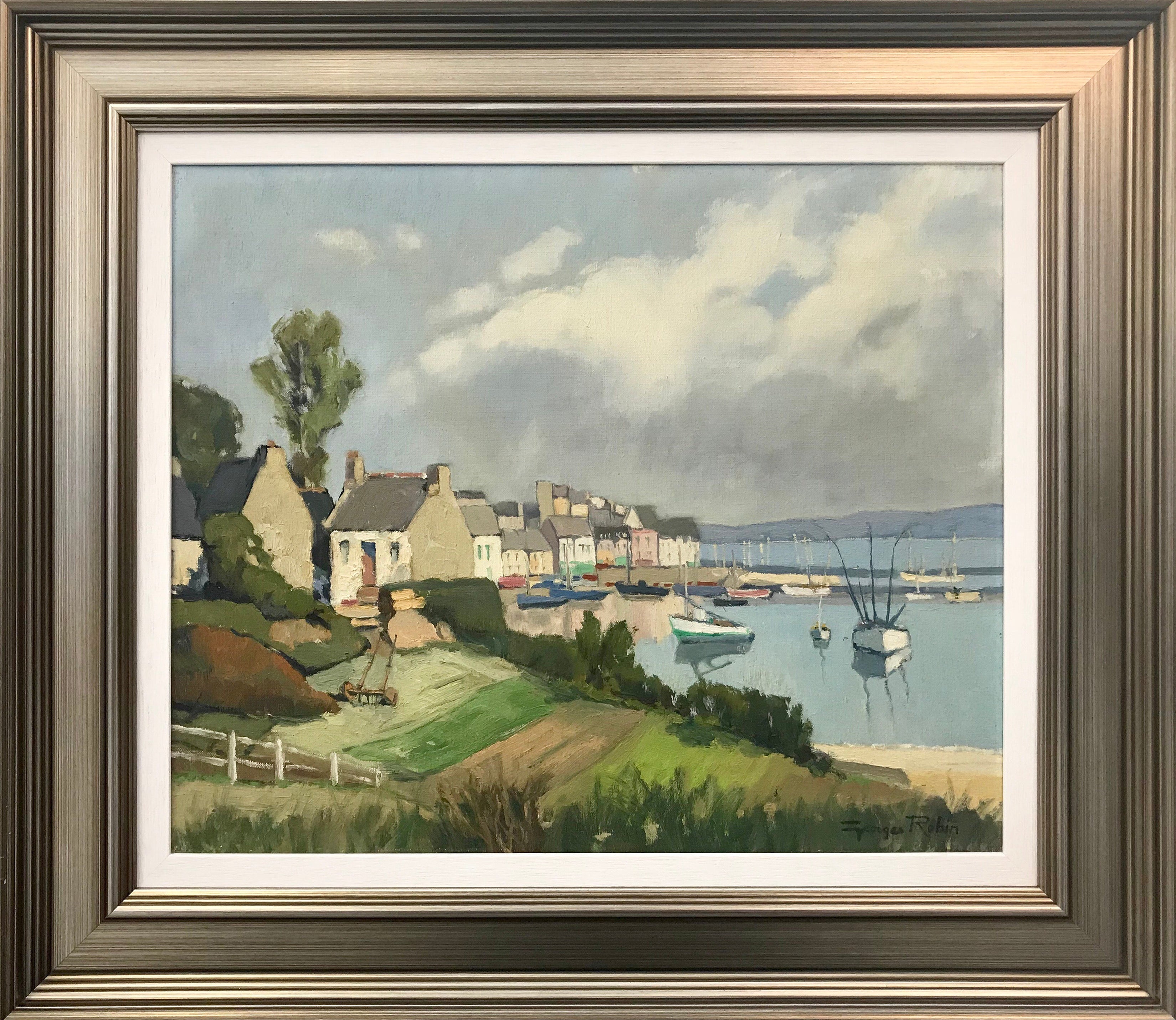 Georges Charles Robin - 20th Century Riverside Impressionist Landscape ...