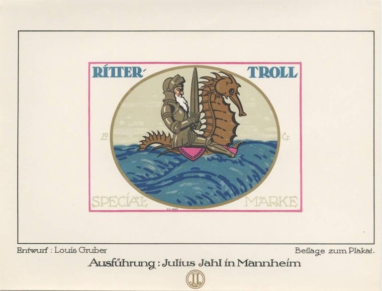 Louis Gruber - Troll Knight Cigarette Papers, Antique 1920 ...