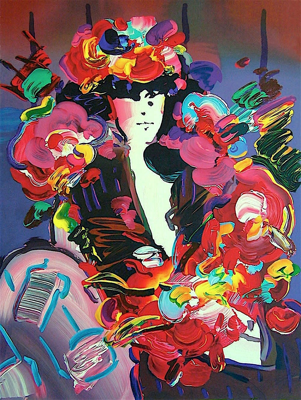 Peter Max - PETER MAX Lithograph Original Vintage Cosmic SIGNED Framed ...