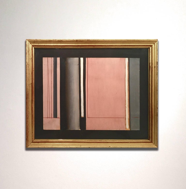 Luc Peire - Luc Peire "Study for Gerium" 1959, Oil on Paper Abstract ...