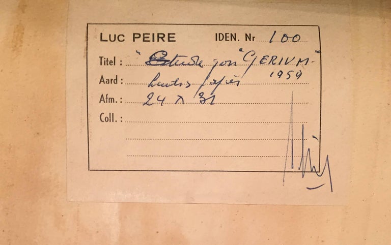 Luc Peire - Luc Peire "Study for Gerium" 1959, Oil on Paper Abstract ...