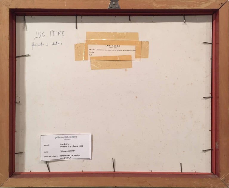 Luc Peire - Luc Peire "Study for Gerium" 1959, Oil on Paper Abstract ...