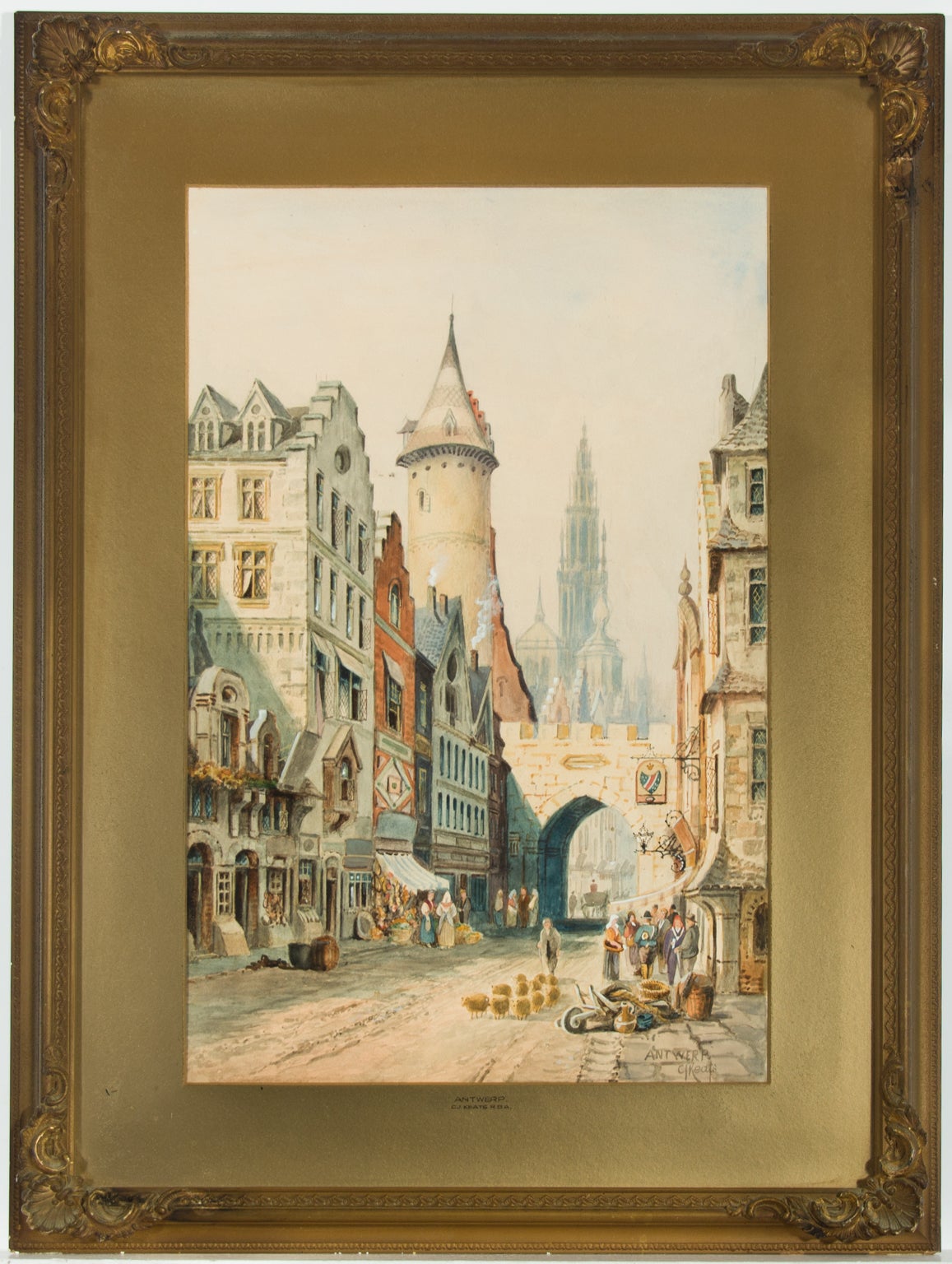 William Edwards Cook - The Market - Original Watercolor by William ...