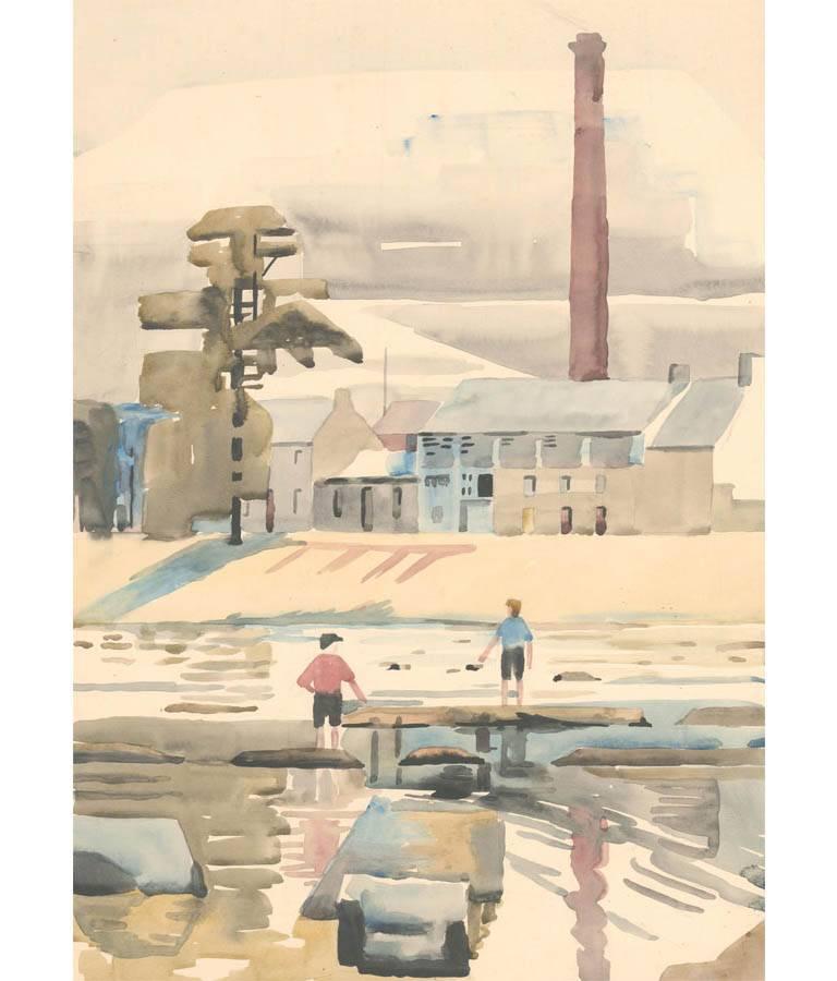 Edith Mary Lawrence - Edith Mary Lawrence - Signed 1930 British Coastal ...