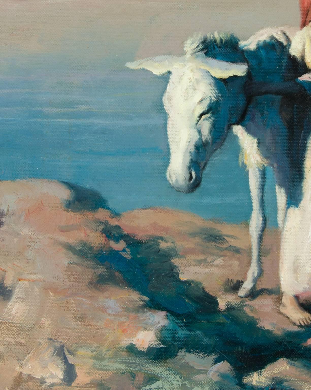 Adam Styka - After Adam Styka - Large 20th Century Oil, On the Banks of ...