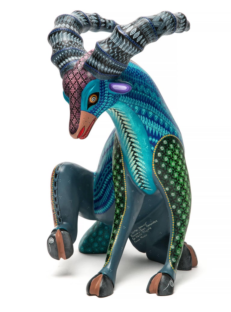 Roxana y Jesus Hernandez - 10" Espiritu de Jade Goat / Wood carving ...