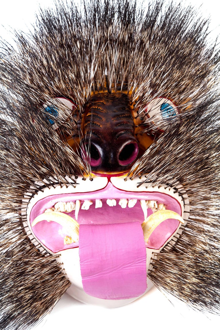 Juan Zeferino Rivera - 16'' Mascara de Jabali / Wood carving Lacquer ...