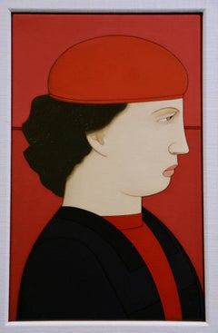 Mitchell Funk - Fashion Red Hat in Paris For Sale at 1stDibs