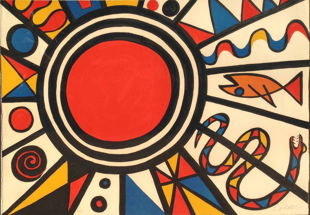 Alexander Calder - Evolution Revolution - Red Sun For Sale at 1stDibs